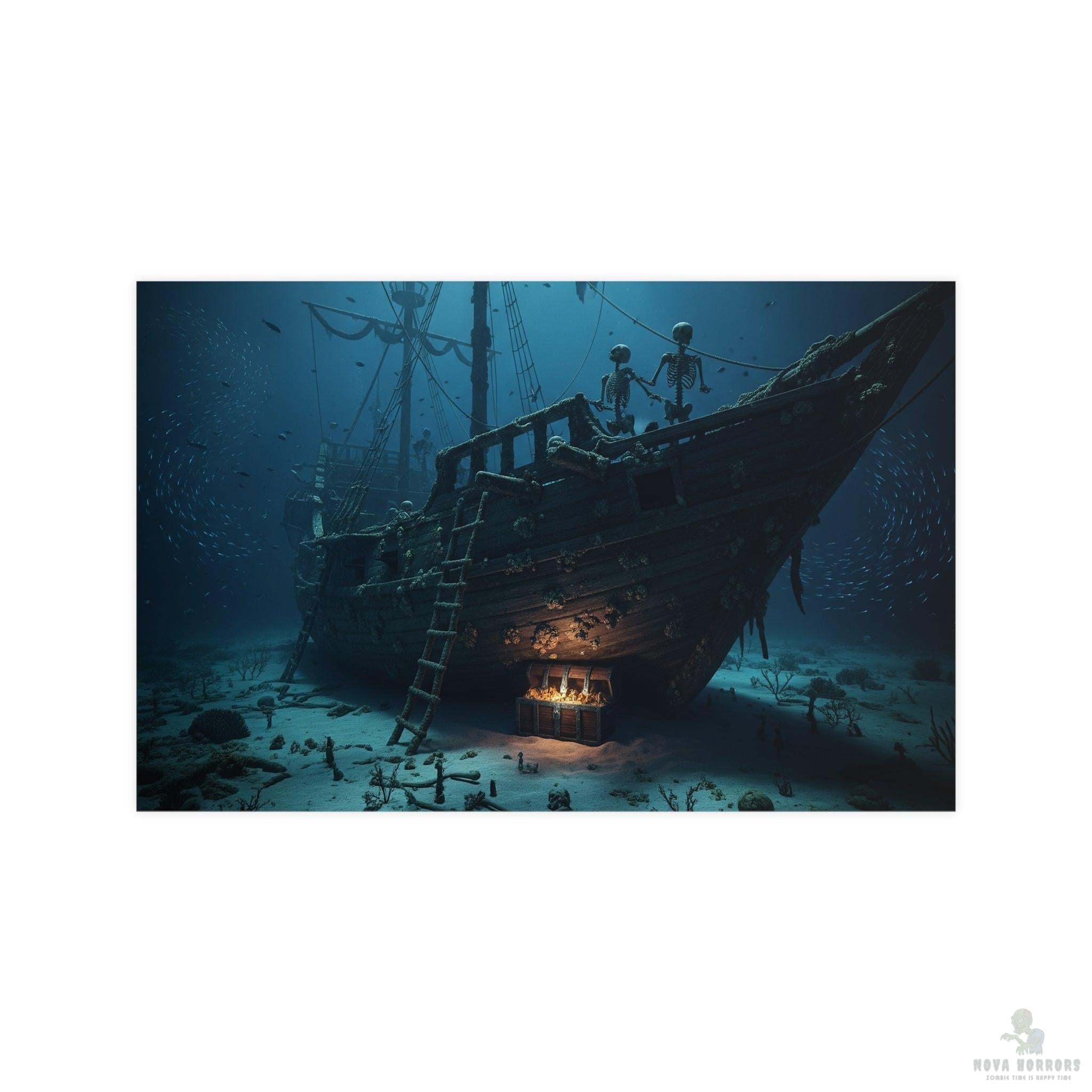 Sunken Ghost Ship Poster 17x 11 Matte – Nova Horrors